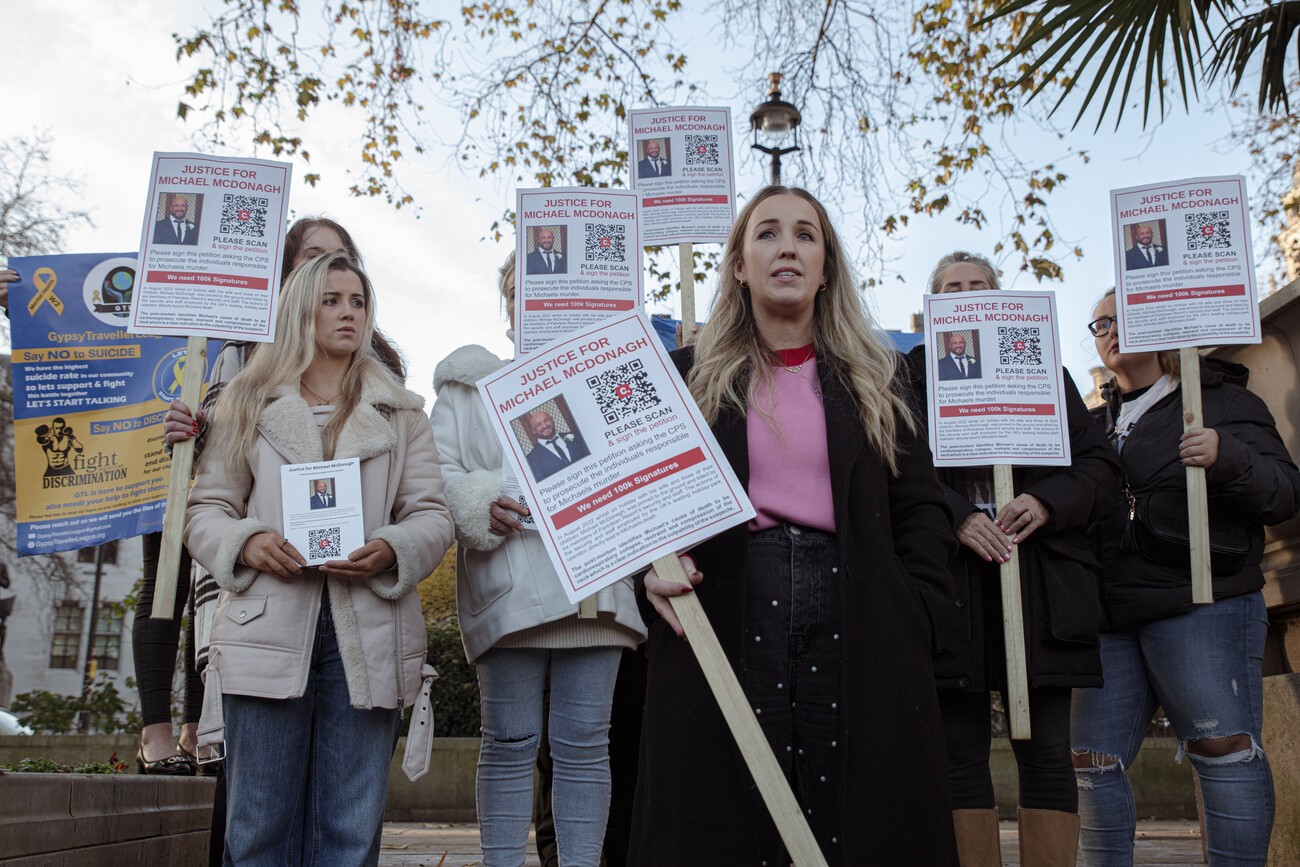 Manchester policing: Traveller Lives Matter rally outside Parliament ...